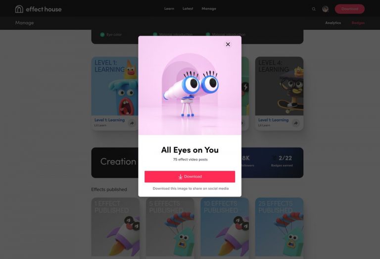 Celebrate Your Effect Milestones with Badges | TikTok Effect House